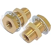 Amazon.com: KOOTNAS 2-Pack Solid Brass Bulkhead Fittings, 3/8 NPT Taper Female 1" Straight Male ...