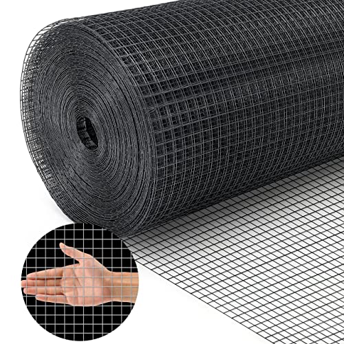 Land guard 48 inch×100 ft Black Vinyl Coated Hardware Cloth, 1/2 inch ...