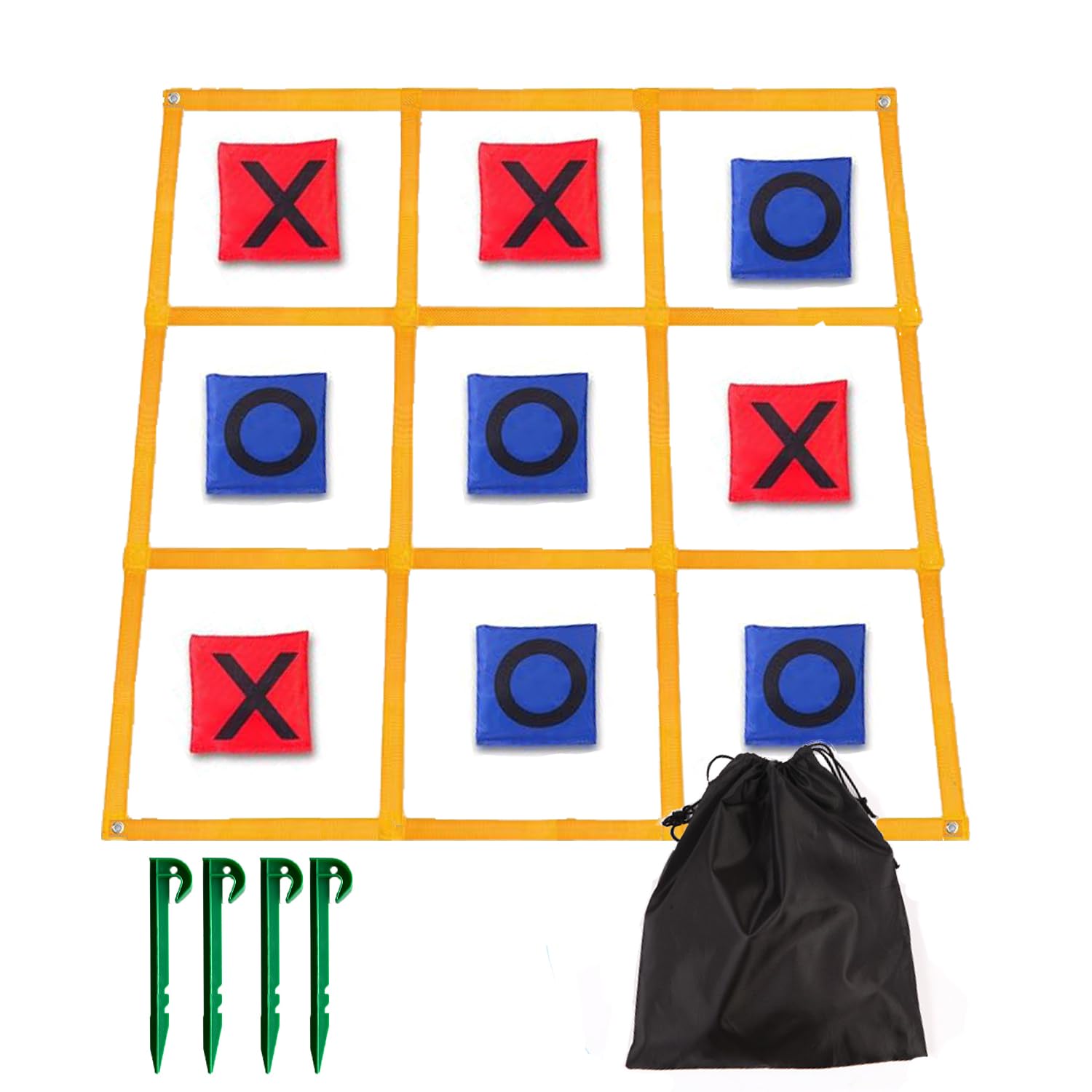 NUOERSAI Giant Tic Tac Toe Game, 4 Ft X 4 Ft Portable Strap Game Bean ...