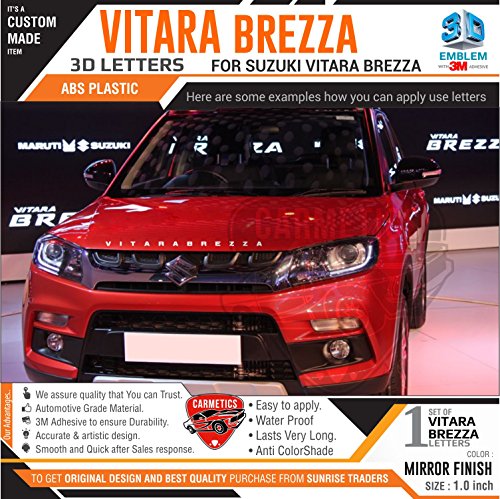 Buy CarMetics - HJ-TQL7-DEM5 Vitara Brezza 3D Letters for Maruti Suzuki ...