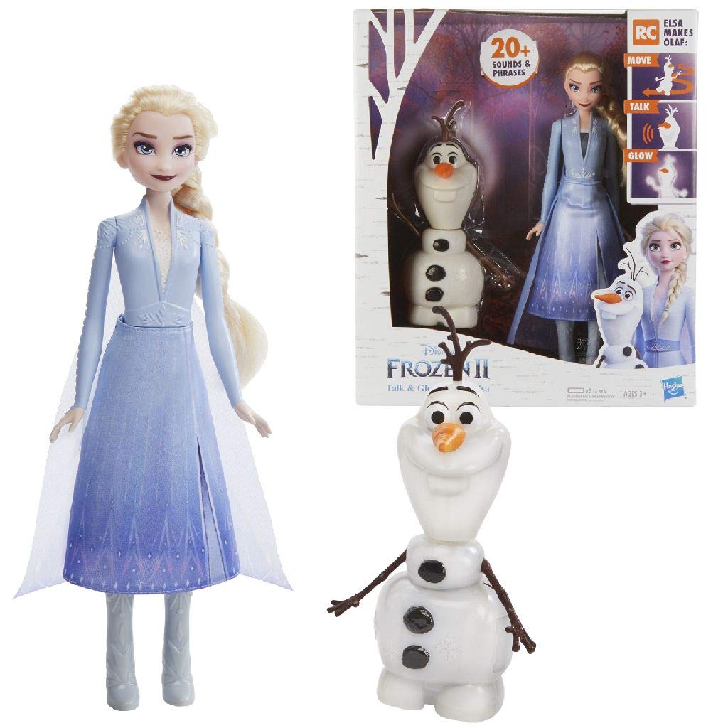 Buy Hasbro Disney Frozen Talk and Glow Olaf and Elsa Dolls, Remote ...