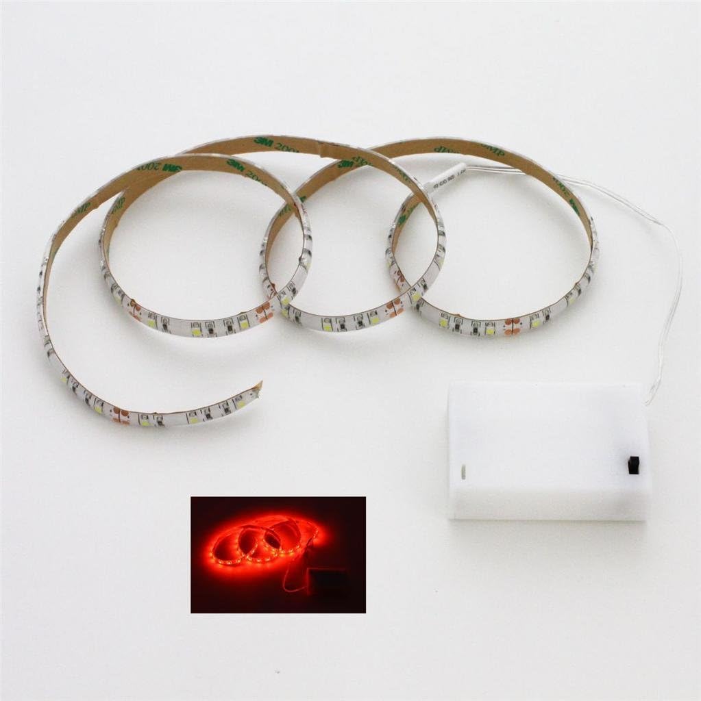 100cm LED Leiste rot + Batterie box Batteriebetrieben Schalter LED ...