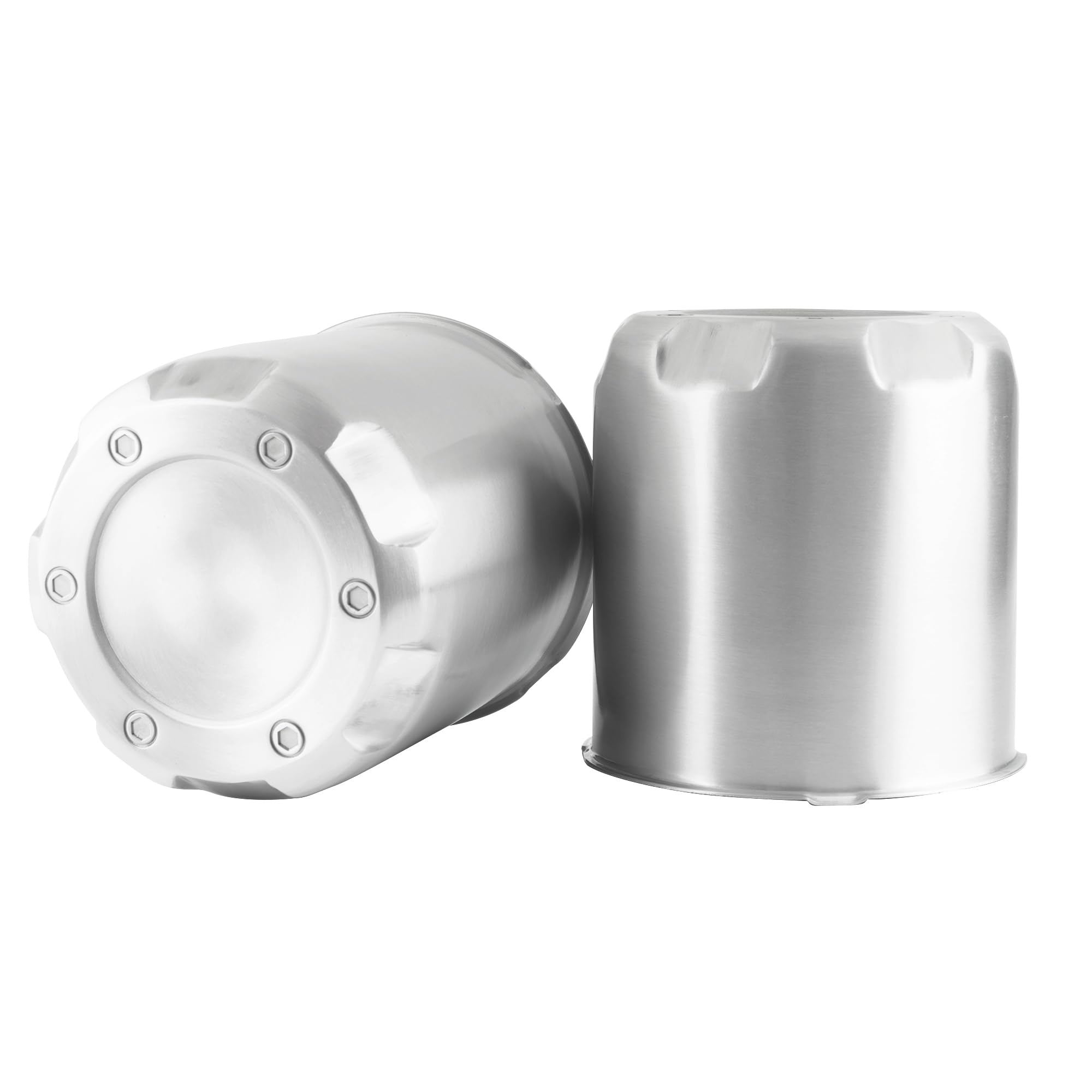 Rheedal 2Pcs 5.15inch Brushed Aluminum Trailer Wheel Center Caps Push ...