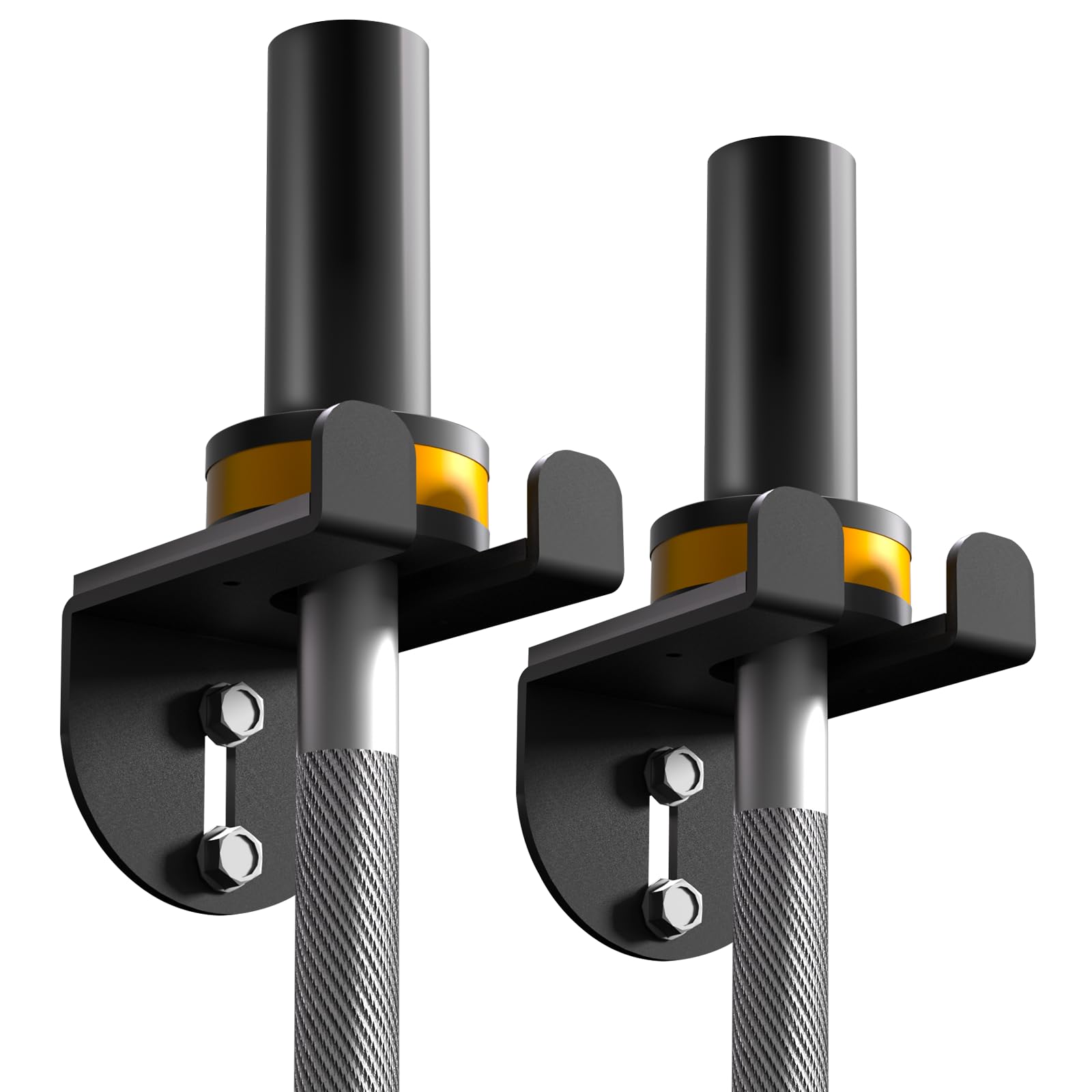 Olympic Barbell Hanger, Barbell Holder Wall Mount Black Powder Coated ...