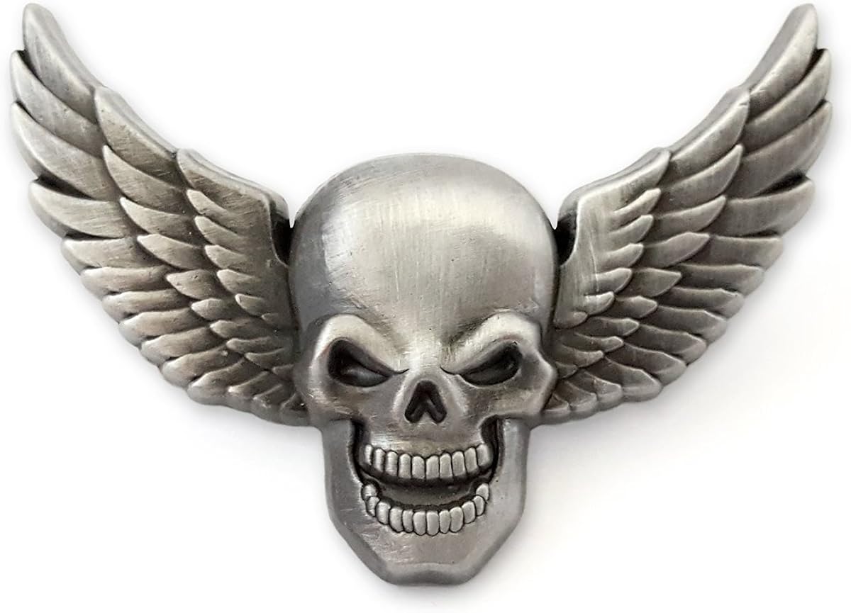 Amazon.com: Pinsanity 3D Winged Skull Lapel Pin: Jewelry