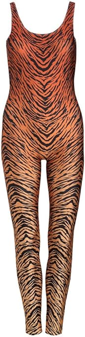 Amazon.com: Tiger Brown Unitard Jumpsuit Catsuit Top Playsuit Womens ...