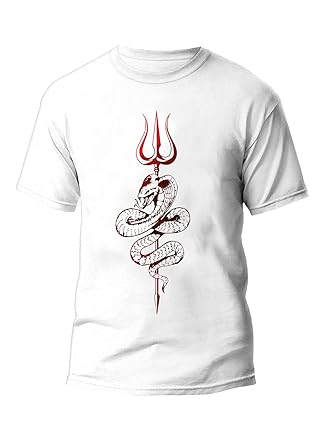 Buy Bholenath Spiritual Trishul with Sheesh Naag Printed T-Shirt at ...