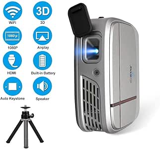 Amazon.com: EUG HD Pico 3D Projector WiFi Wireless Screen Share DLP ...
