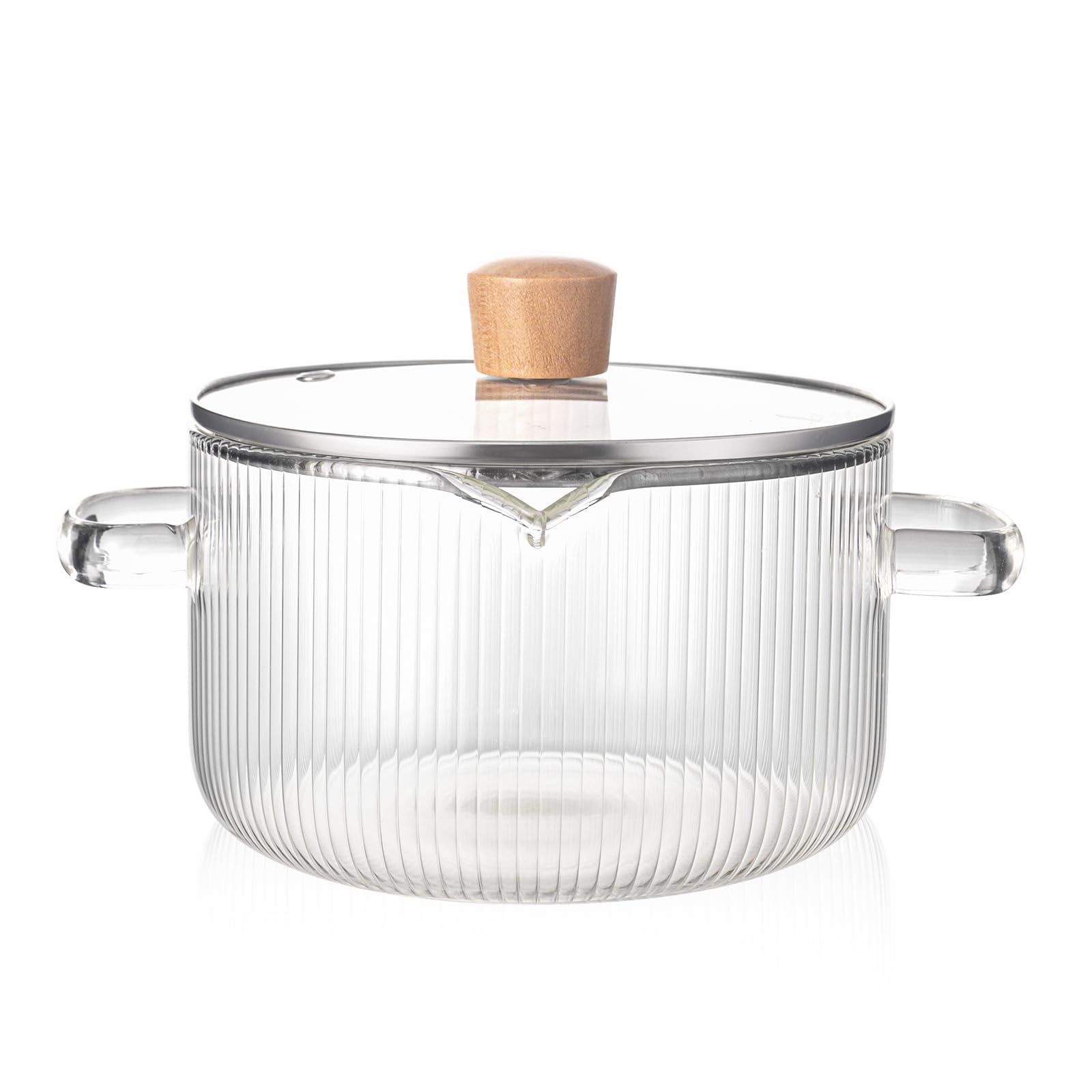 Glass Cookware Simmer Pot, Glass Cooking Pot with Lid - 1.8L(60oz ...