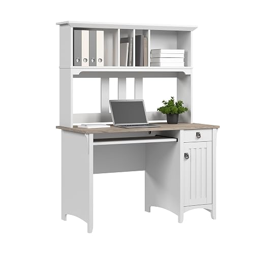 Bush Home Salinas Computer Desk with Hutch | Study Table with Drawers ...