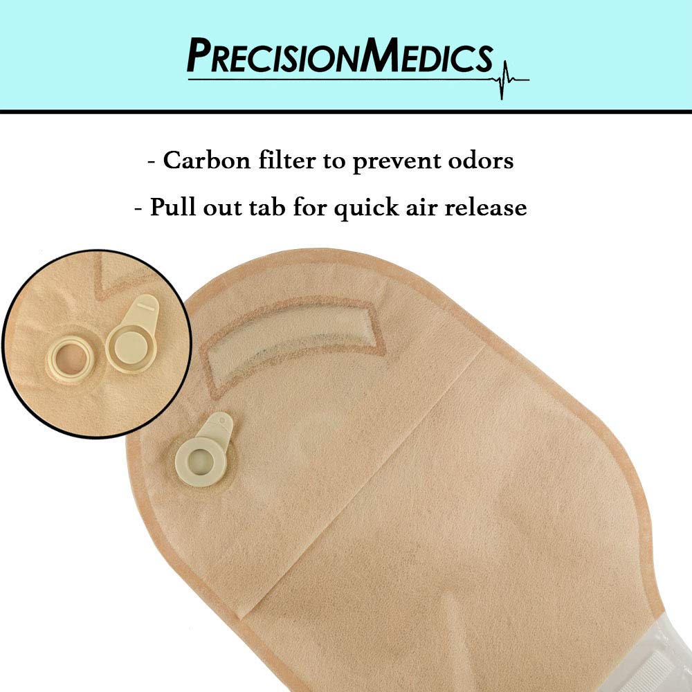 Precision Medics 2020 One Piece Ostomy Bag with Irrigation Port (20 Pack)