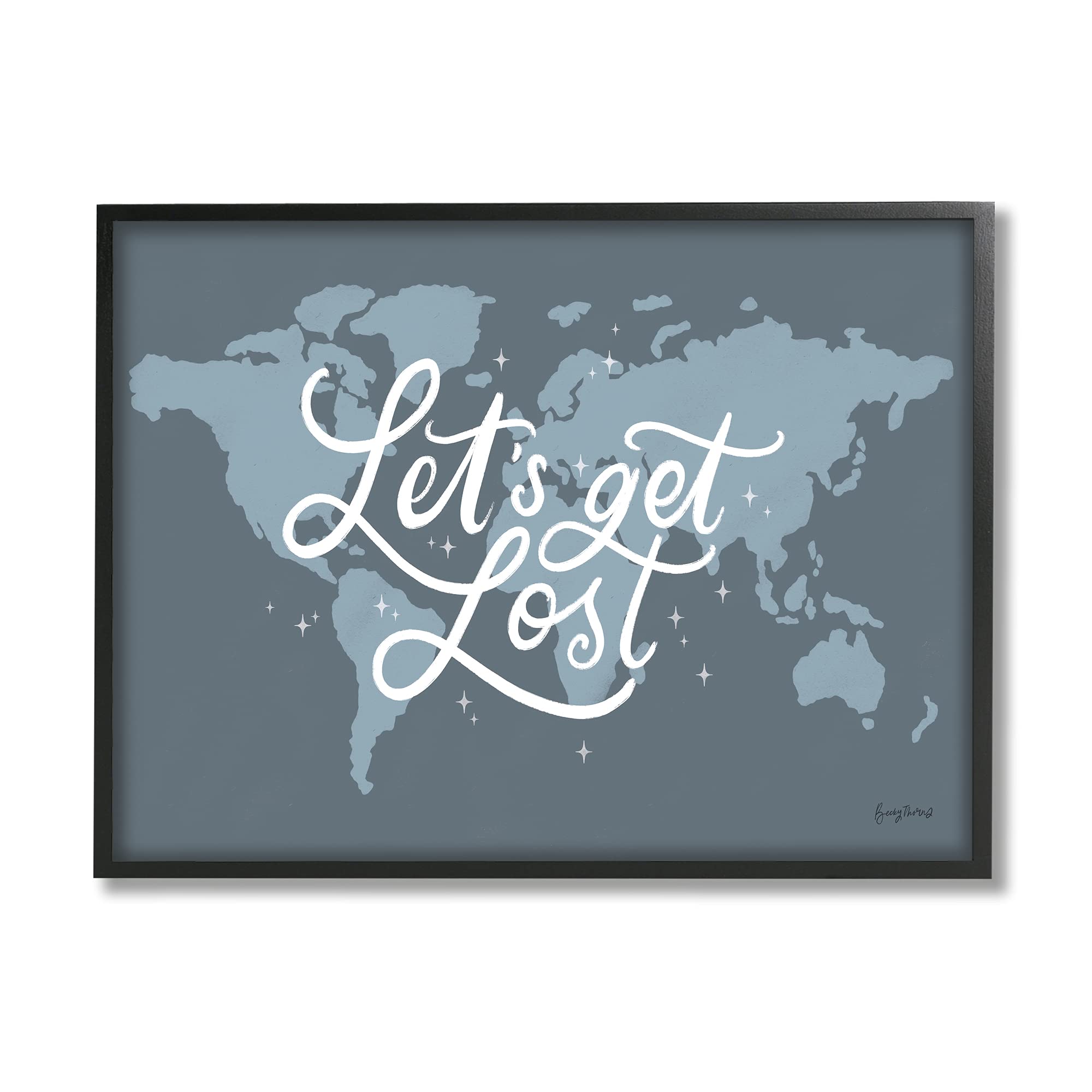 Let's Get Lost Adventure Phrase Blue World Map, Designed by Becky ...