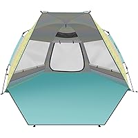 Amazon.com: KawaGebo Kamp Beach Tent Pop Up Shade for 4-6 Person - 99" Wide X-Large Sun Shade ...