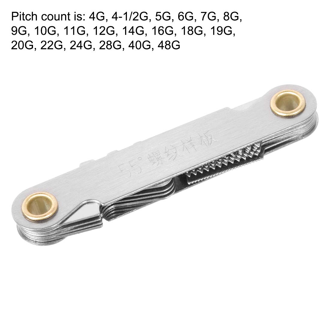 sourcing map Screw Thread Pitch Cutting Gauge Tool Imperial 55 Degree 4 ...