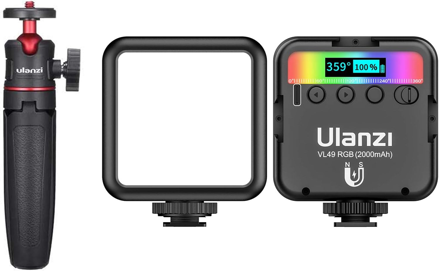 Amazon.com : ULANZI MT-08 Extension Pole Tripod + ULANZI VL49 RGB Video ...