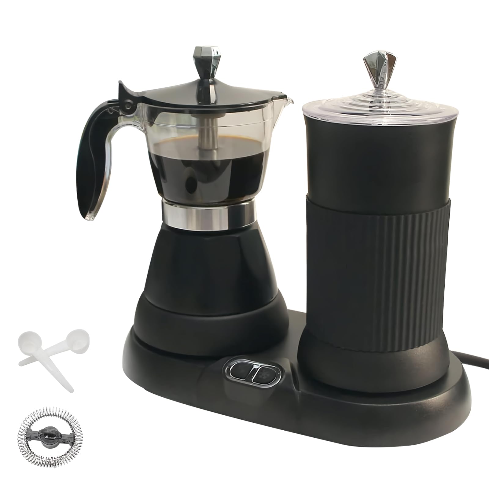DITOSH Espresso Maker with Milk Frother Electric Moka Pot 2-in-1 ...