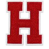 Amazon.com: Letter H - Chenille Stitch Varsity Iron-On Patch by pc, 4-1 ...