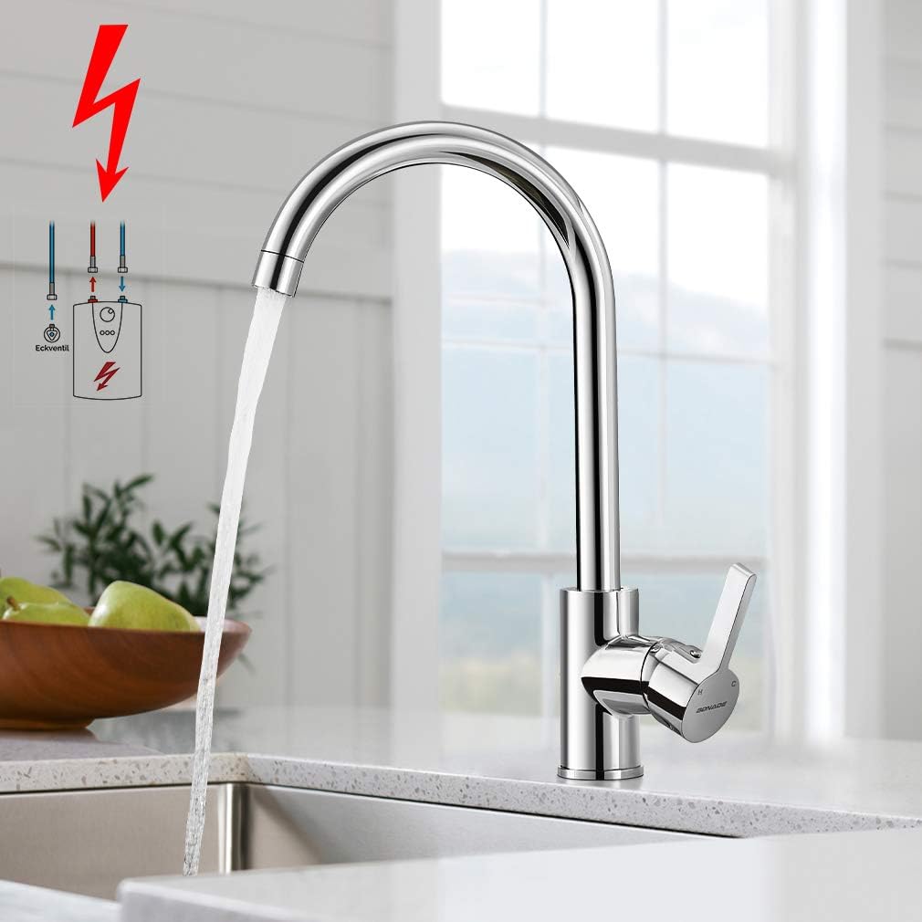WOOHSE Low Pressure Kitchen Tap Low Pressure 360° Rotatable Kitchen ...