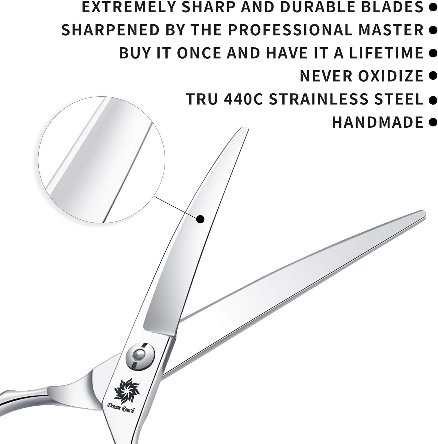 Dream Reach Professional 6.5 Inch Dogs Grooming Curved Scissors, Pet ...