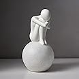 Amazon.com: Modern Thinker Statue Sitting Ball Thinking Sculptures for ...