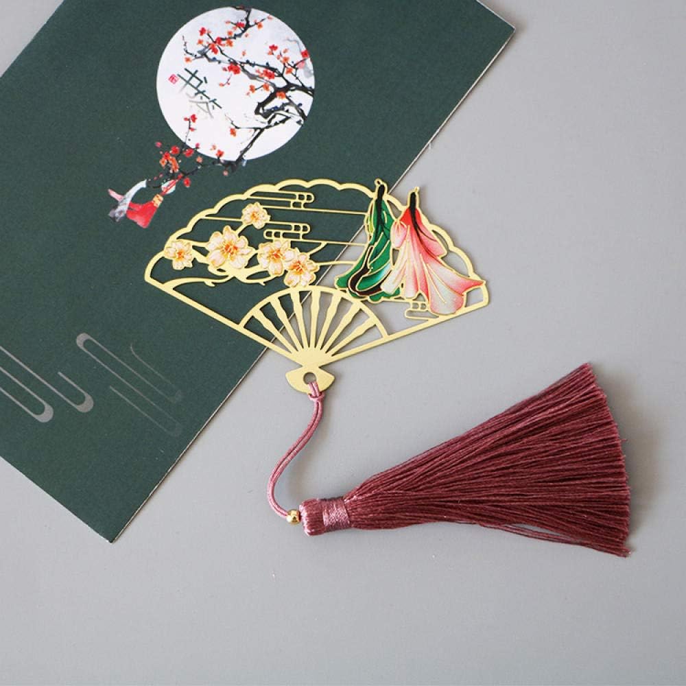 1 metal bookmark Chinese style folding fan bookmark-Immortal Family ...