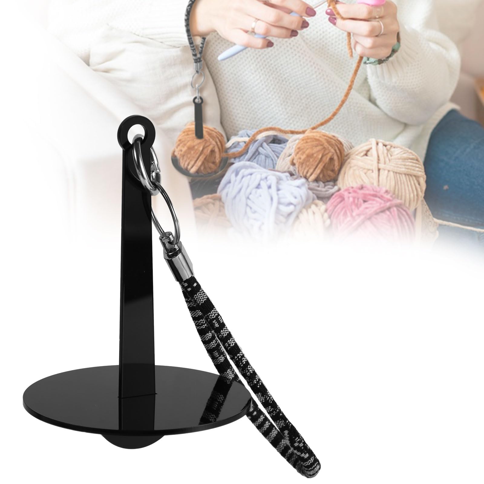PEUTIER Portable Wrist Yarn Holder with Wrist Strap, Acrylic Wrist Yarn ...