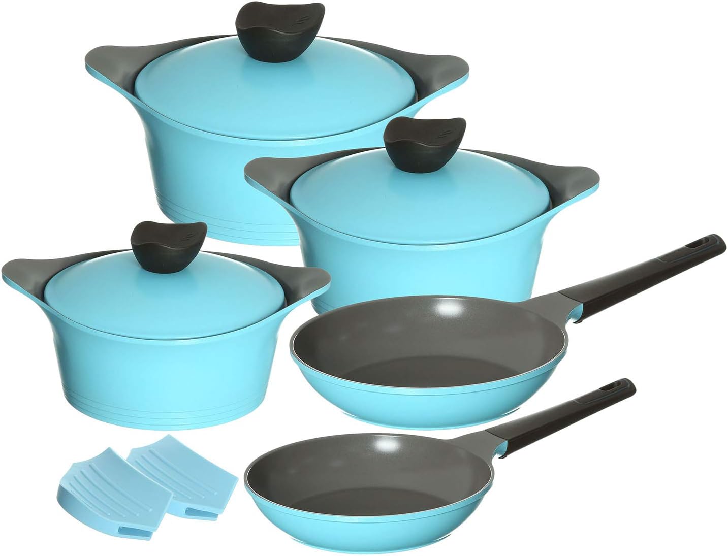 Neoflam Cookware Set Of 10 Pieces, Light Blue: Buy Online at Best Price ...