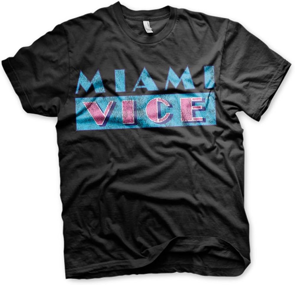 Amazon.com: Miami Vice Officially Licensed Distressed Logo 3XL,4XL,5XL ...