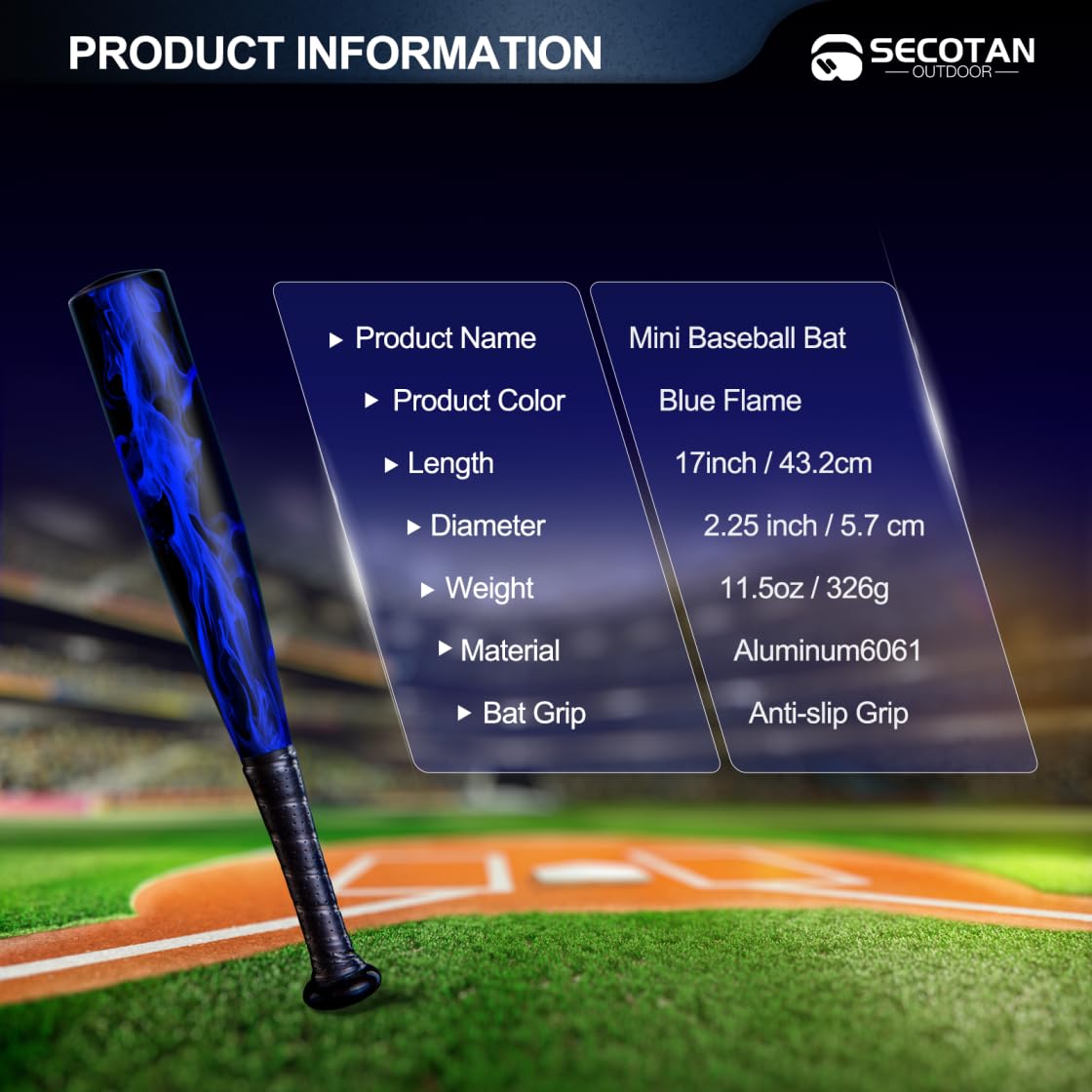 Mua SECOTAN Baseball Bat, Aluminum One Hand 17-Inch Training Bat ...