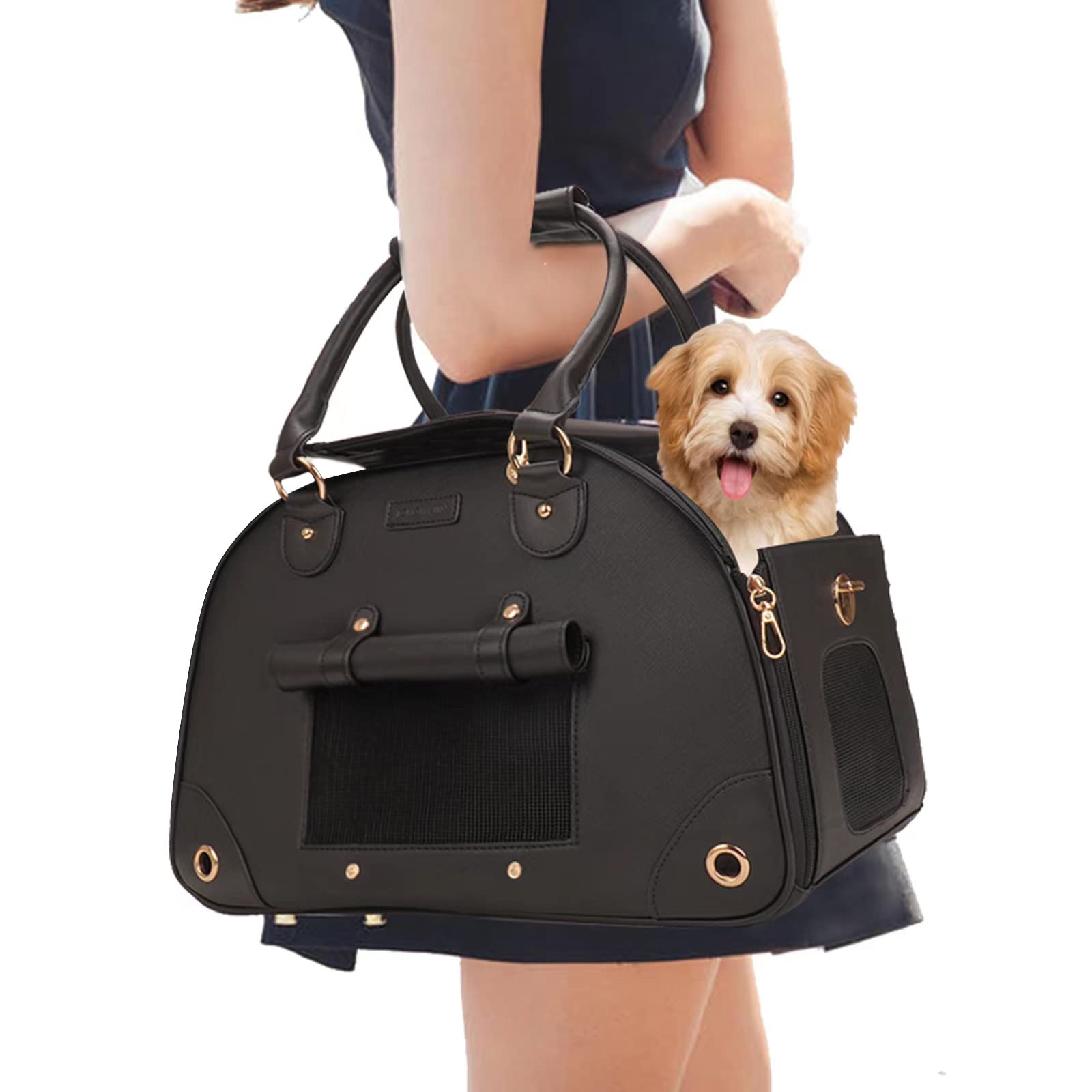 Johomviin Dog Carrier, Cat Carrier, Pet Carrier, Foldable Premium PU ...