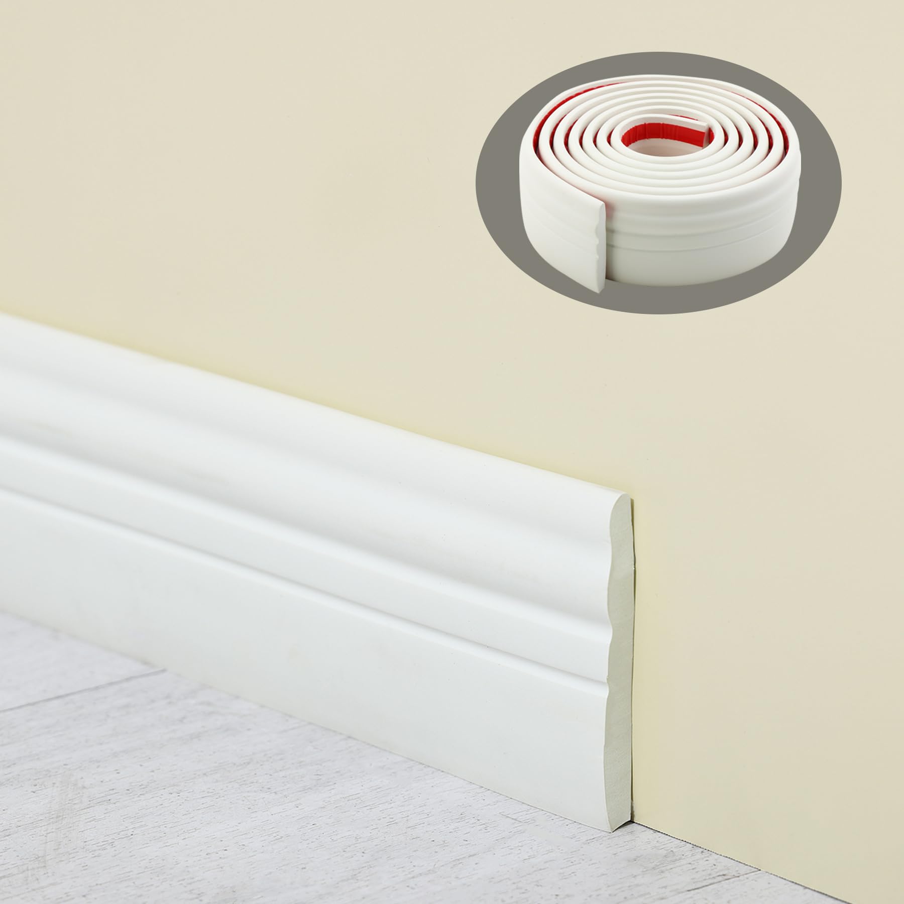 Hungbak Peel and Stick Foam Baseboard Trim, Chair Rail Finish Molding ...