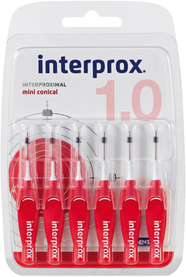 Interprox Interdental Brushes Red Miniconical 6 Pieces, pack of 3 (3x 6 ...