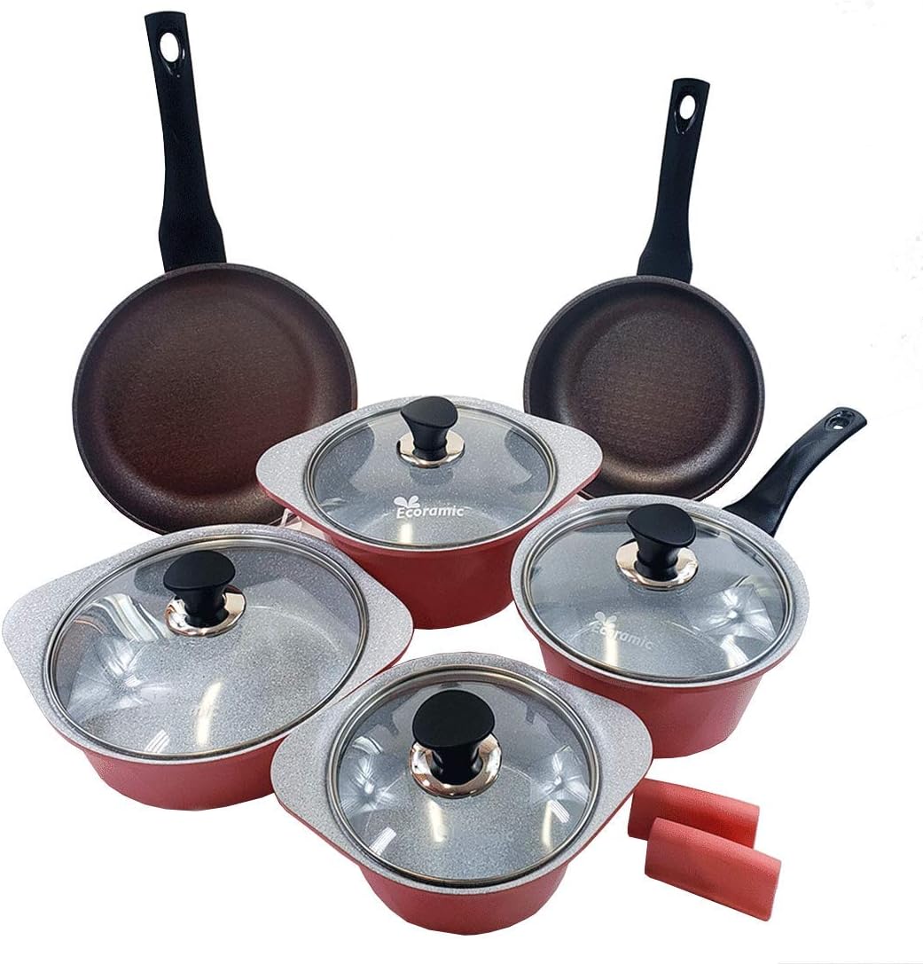 Amazon.com: Stone Pots and Pans Set, 7-Piece Non-stick Cookware Set ...