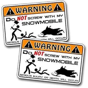 Amazon.com: 7 Pack OEM Funny Snowmobile Warning Stickers Decal ZR F8 M8 ...