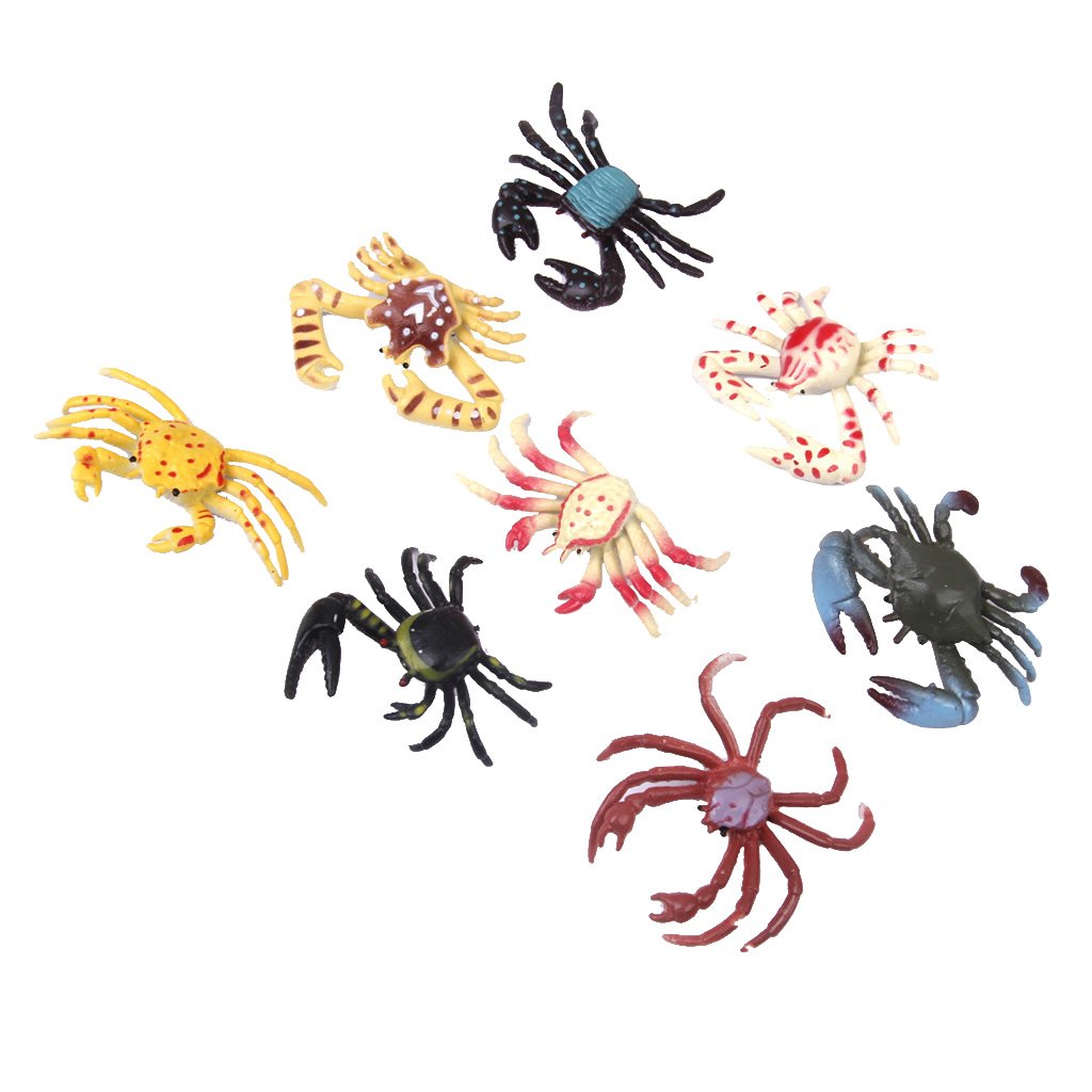 Plastic Kids Toy Model Crab Toy Set of 8pcs Multi-color: Amazon.co.uk ...