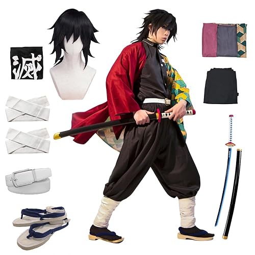 OURUEPY Full Set Men Anime Cosplay Costume For Tanjiro Party Role ...