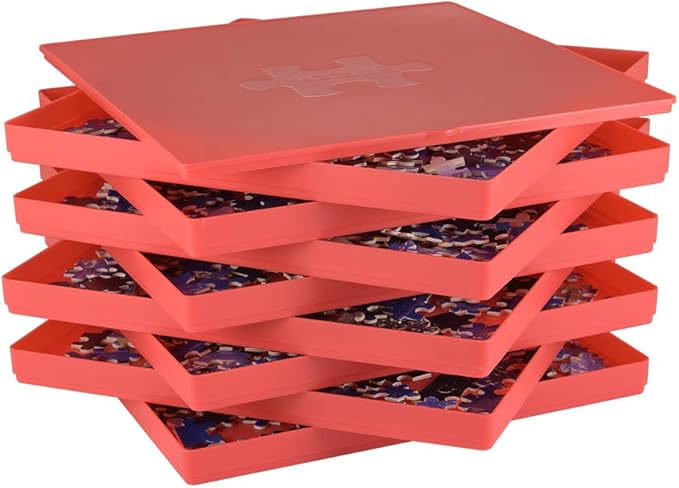 Amazon.com: Puzzle Sorting Trays with Lid, 8 Trays Jigsaw Puzzle ...