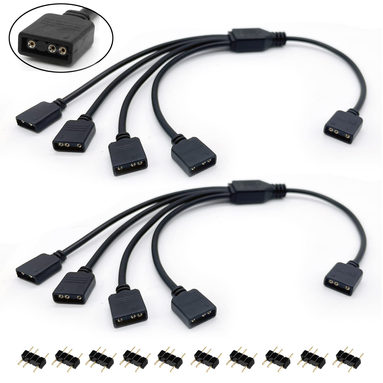 Mua Jstincal ARGB Splitter Cable, 1-to-4 Female to Female 5V 3 Pin ...