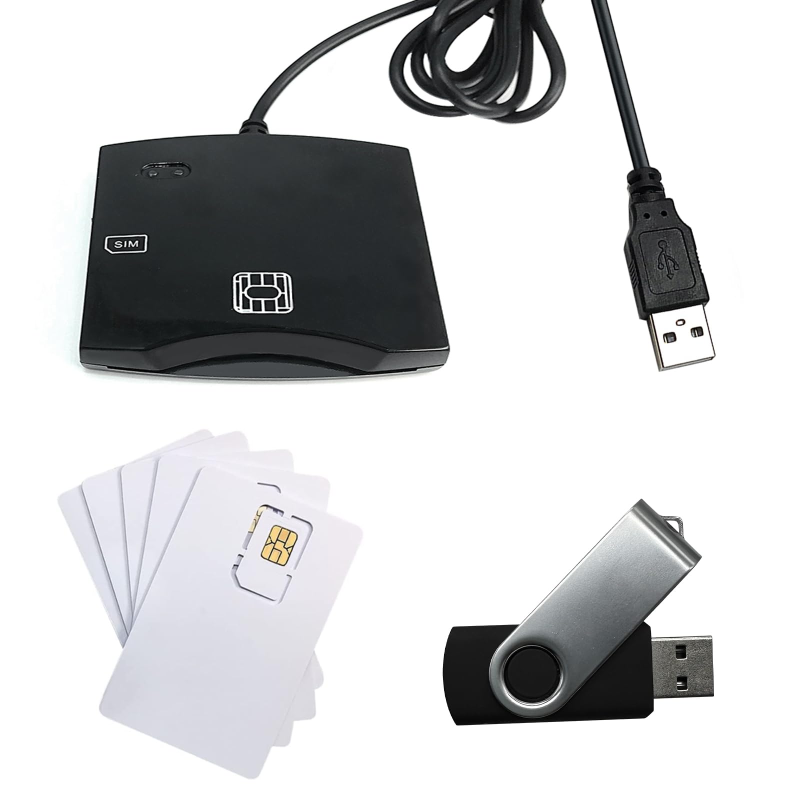 Mua Smart Chip EMV SIM eID Card Reader Writer Programmer with 5pcs ...