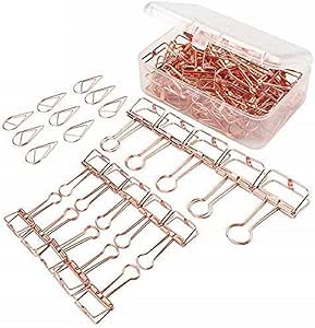 Amazon.com : SOTOGO 15 Pcs Binder Clips and 60 Pcs Paper Clips ...