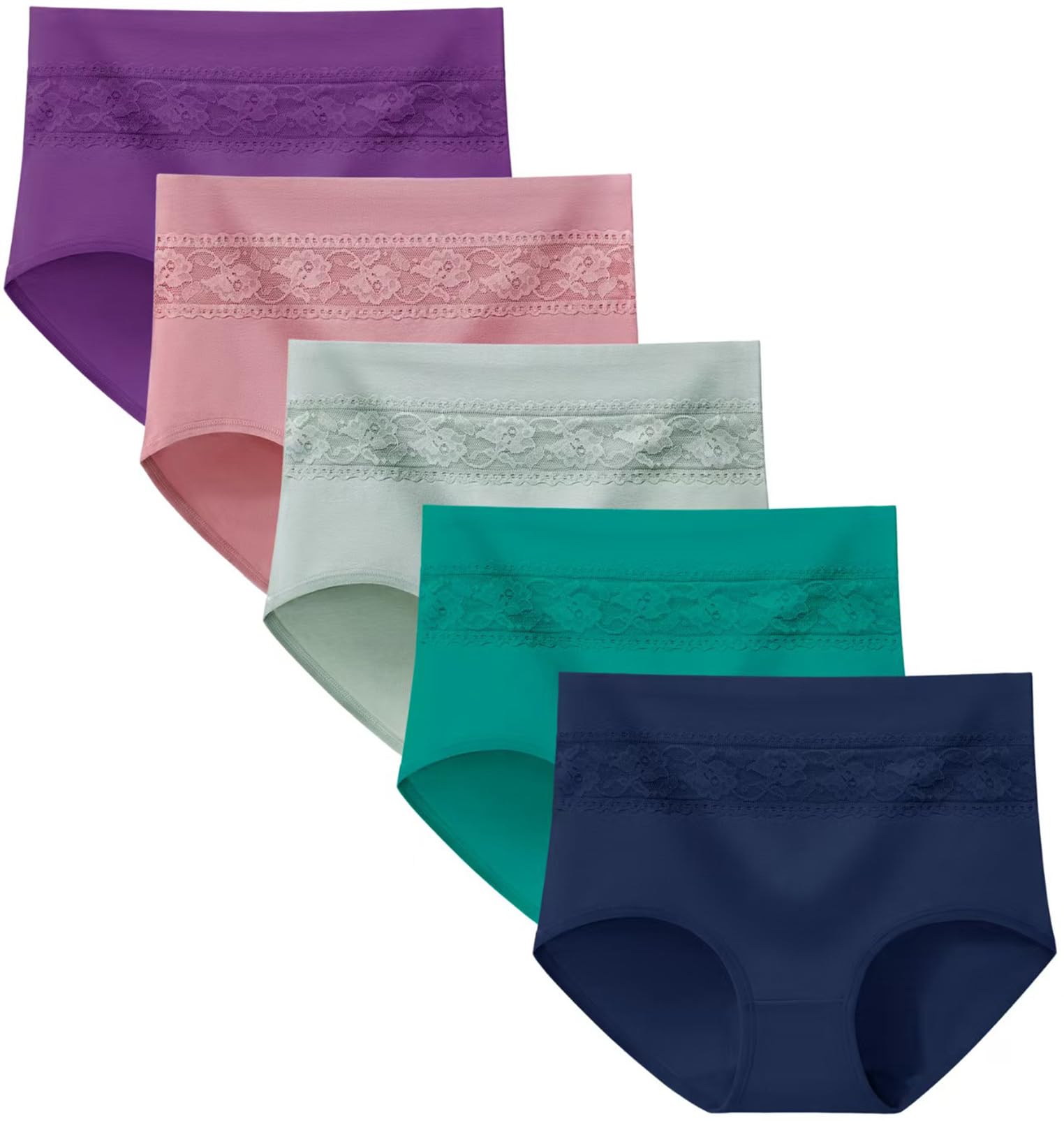 Xaanelr Women's Underwear Cotton Tummy Control High Waisted Underwear ...