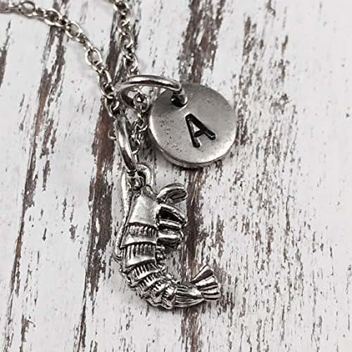 Amazon.com: Shrimp charm necklace, ocean necklace, personalized ...