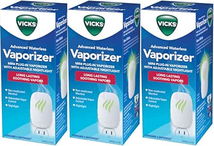 Vicks Advanced Soothing Vapors Mini Waterless Vaporizer With Nightlight ...