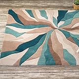 Flair Rugs Infinite Splinter Handtufted Rug, Teal, 120 x 170 Cm: Amazon ...