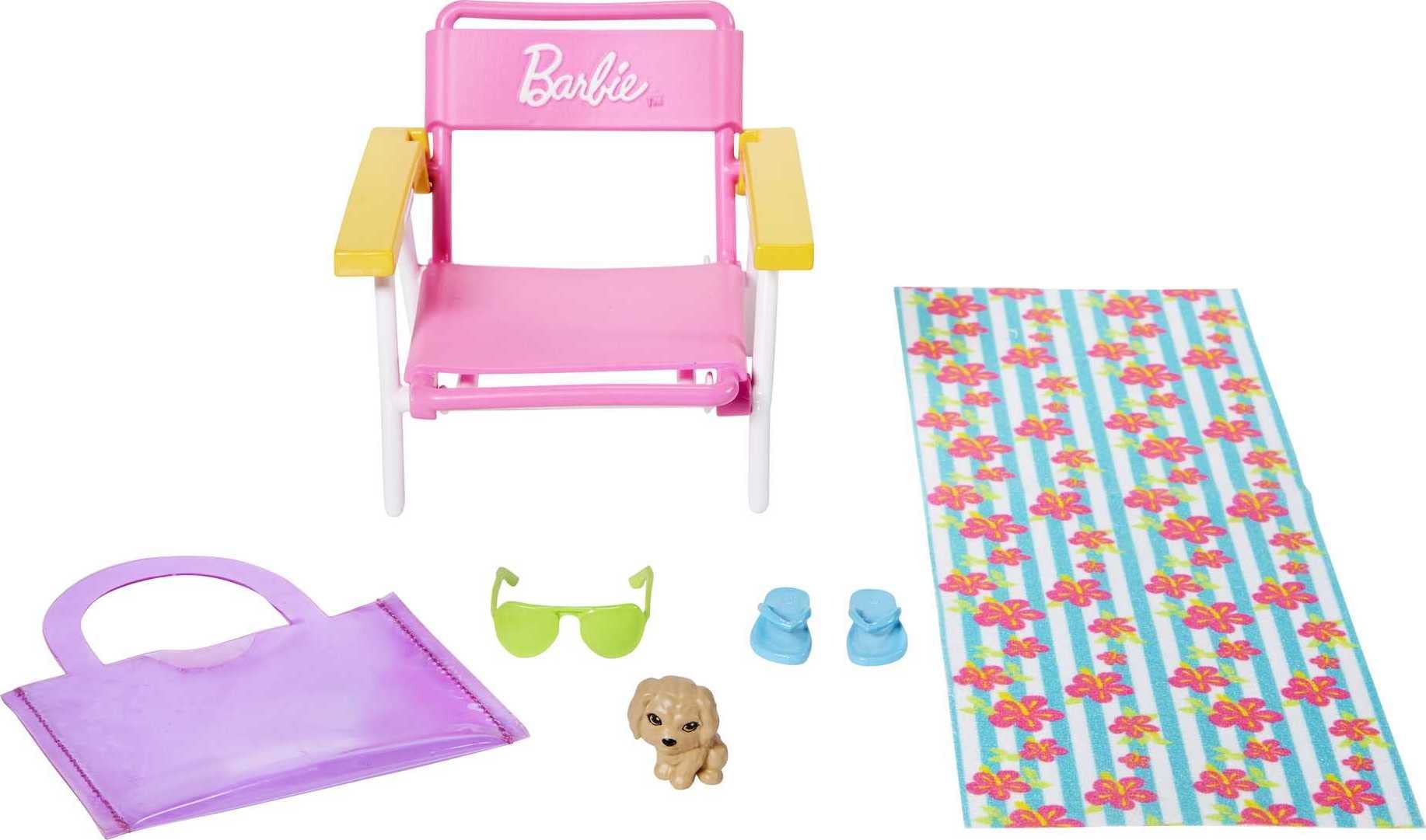 Mua Barbie Multi-Themed Accessory Set with 3 Playets Themed to Lounging ...