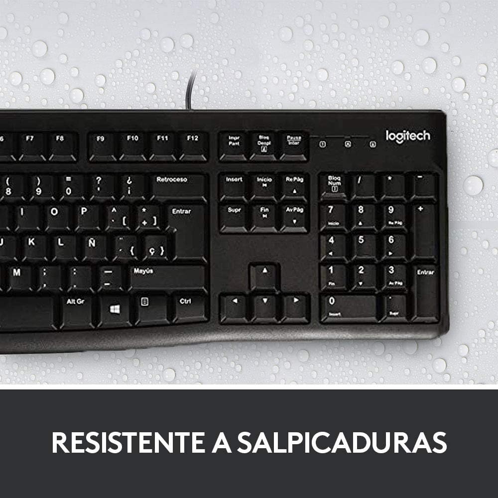 Logitech K120 Wired Keyboard, QWERTY Spanish Layout – Black – BigaMart
