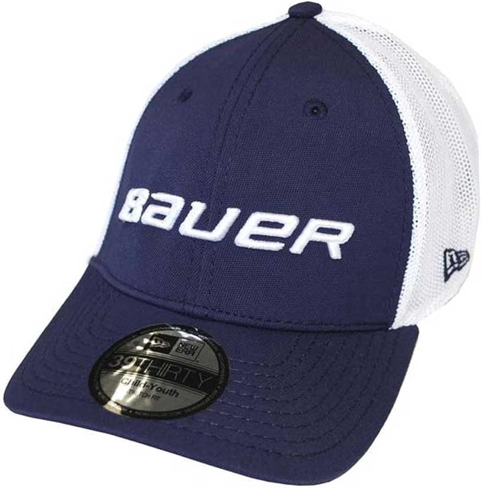 Amazon.com: Bauer Youth New Era 39Thirty Mesh Cap, Navy, One Size: Clothing