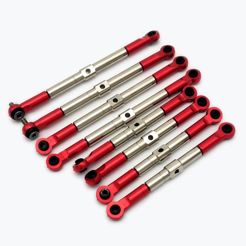 8pcs Hard Steel Adjustable Front and Rear Toe Links Push Rods with ...