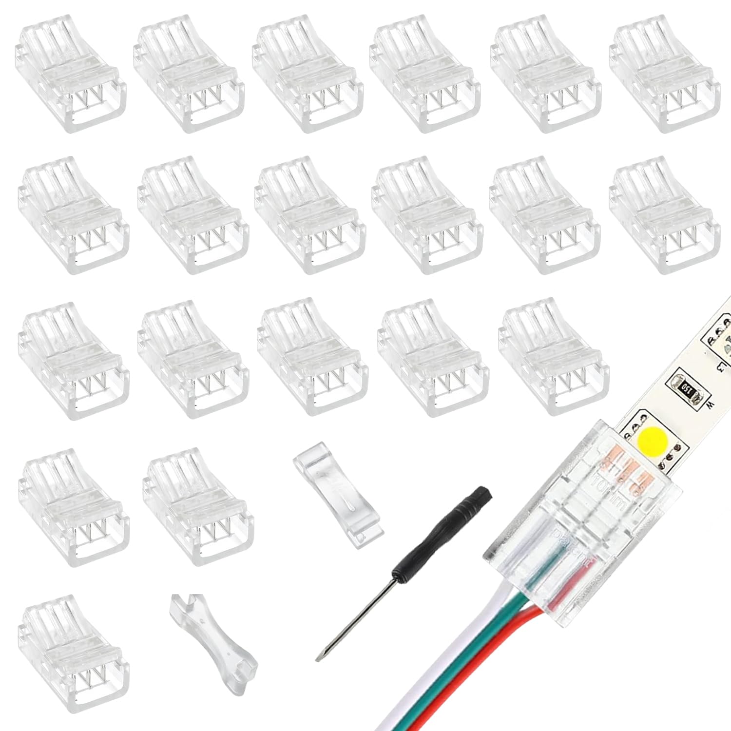 EPLZON 3 Pin 10 mm LED Strip Connector LED Light Connector Strip to ...