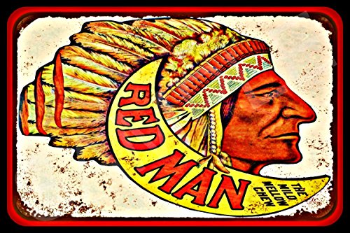 Buy "Redman" Cigar Indian 8x12 Metal Sign Rustic Lodge Log Cacin ...